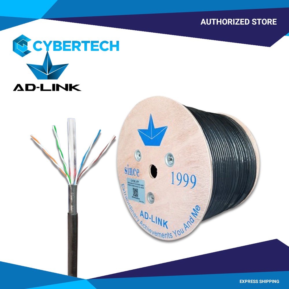Ad-Link 305m CAT6 Outdoor UTP Cable 0.5mm CCA Black (AD-OU601-C) (MAX ...