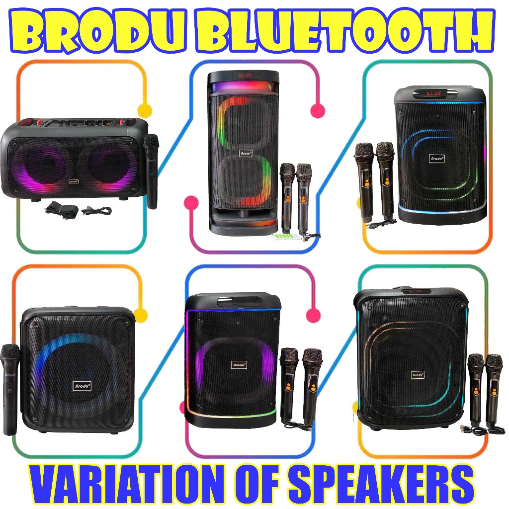 MGS BRODU 6 VARIATIONS OF BLUETOOTH KARAOKE SPEAKERS | Shopee Philippines