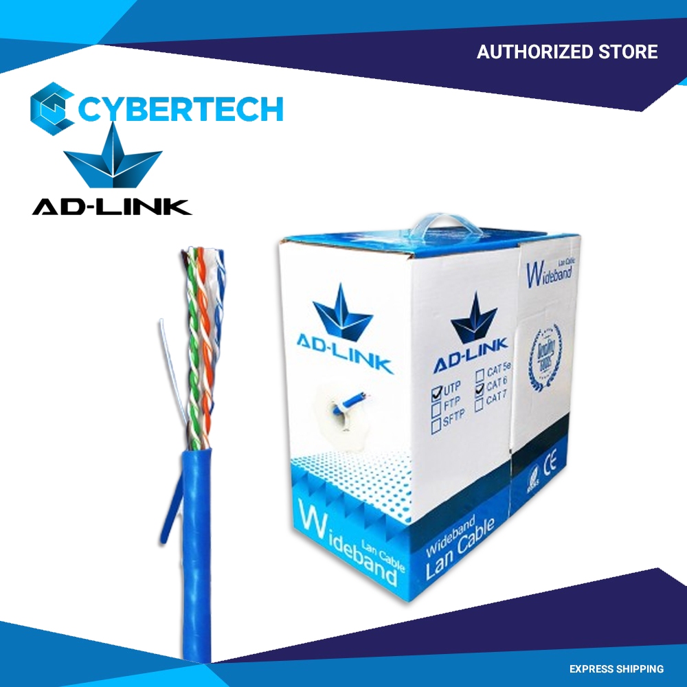 Ad-Link UTP Cable CAT6E Pure Copper 100m 0.52mm Blue (AD-IN601-B100 ...
