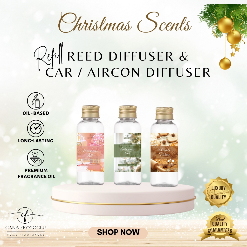 CHRISTMAS SCENTS REFILL FOR REED DIFFUSER, CAR DIFFUSER & AIRCON ...