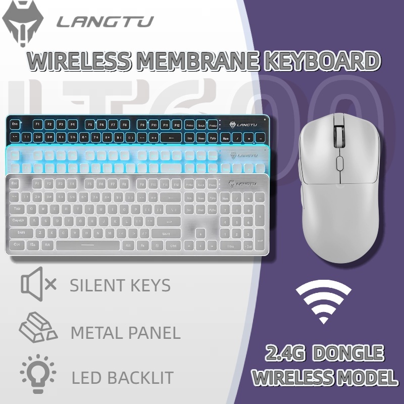 LANGTU Wireless Keyboard And Mouse Set LT600 2.4G Full-Size ...