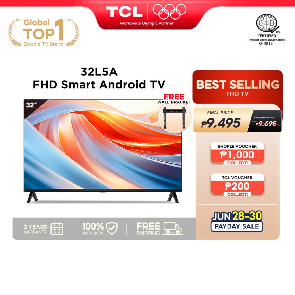 TCL 32 Inch FHD Smart Android TV - 32L5A (Google Assistant, HDR , Micro Dimming) | Shopee ...