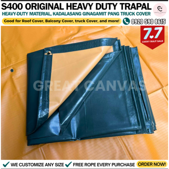 7x7 7x8 7x9 7x10 7x12 FEET S400 Heavy Duty Waterproof tolda Tarp Canvas ...