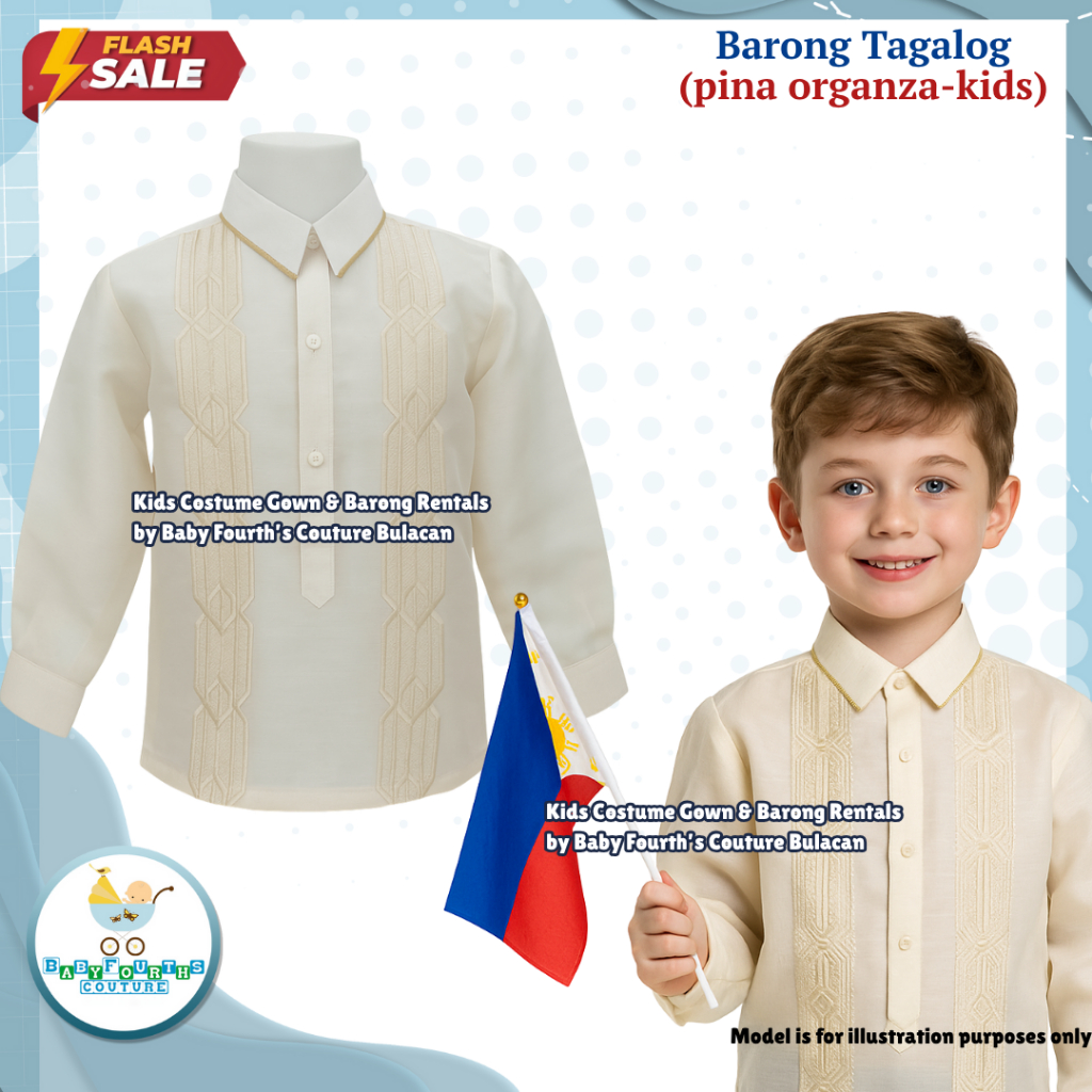 COD Buwan ng Wika Traditional Barong Tagalog - Filipino Attire For Kids ...