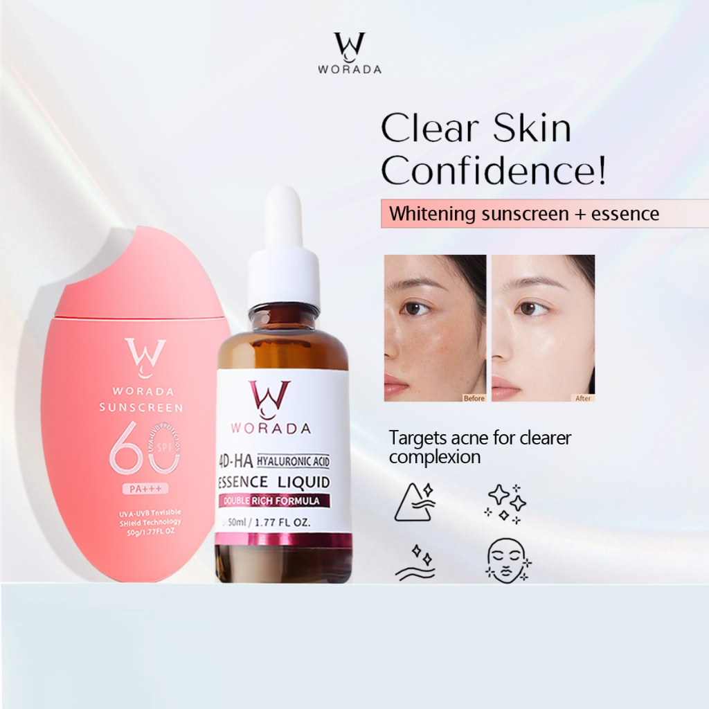 WORADA SPF 60 SUNSCREEN AND 4D-HA HYALURONIC SET sun protection ...