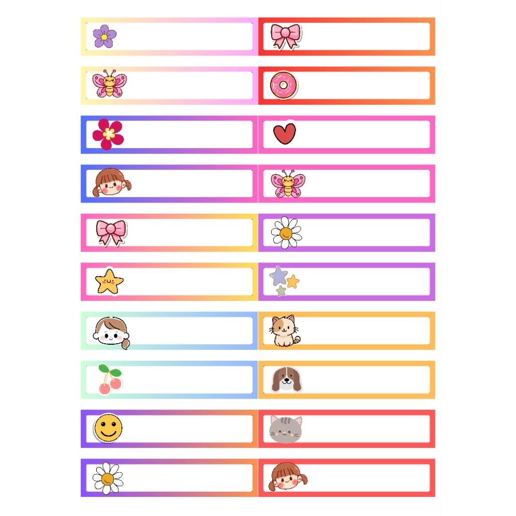 20pcs Label Sticker for Notebook Pencil Ballpen Crayons | Shopee ...