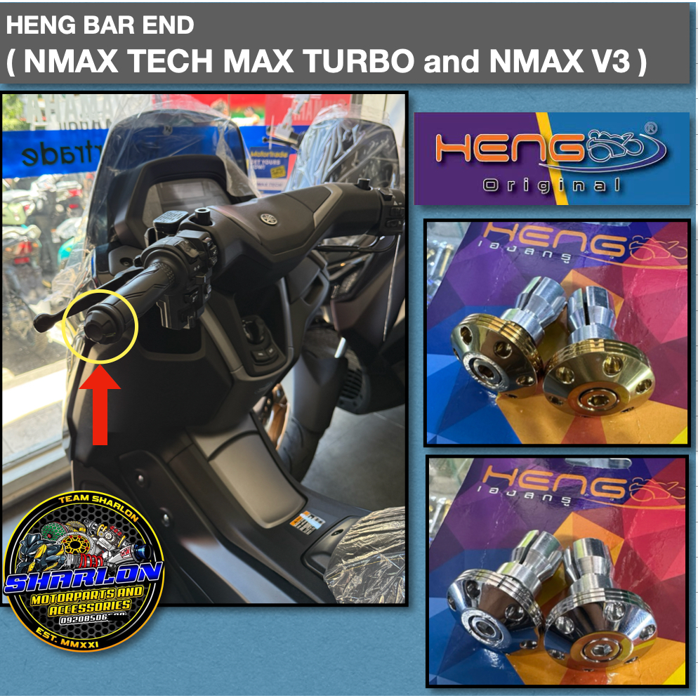 HENG Original Handle Bar End for YAMAHA NMAX TECH MAX TURBO and NMAX V3 ...