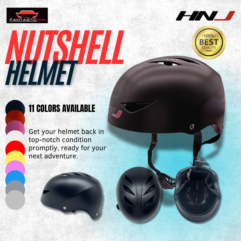 FF HNJ Mob-3 Plain Motorcycle/Bike Nutshell Open Face Helmet | Shopee ...