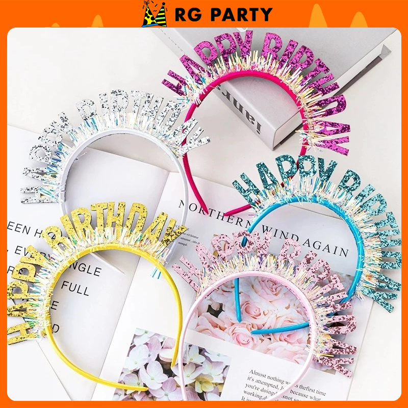 Happy Birthday Headband Girl's Birthday Decoration Hat Crown Party ...