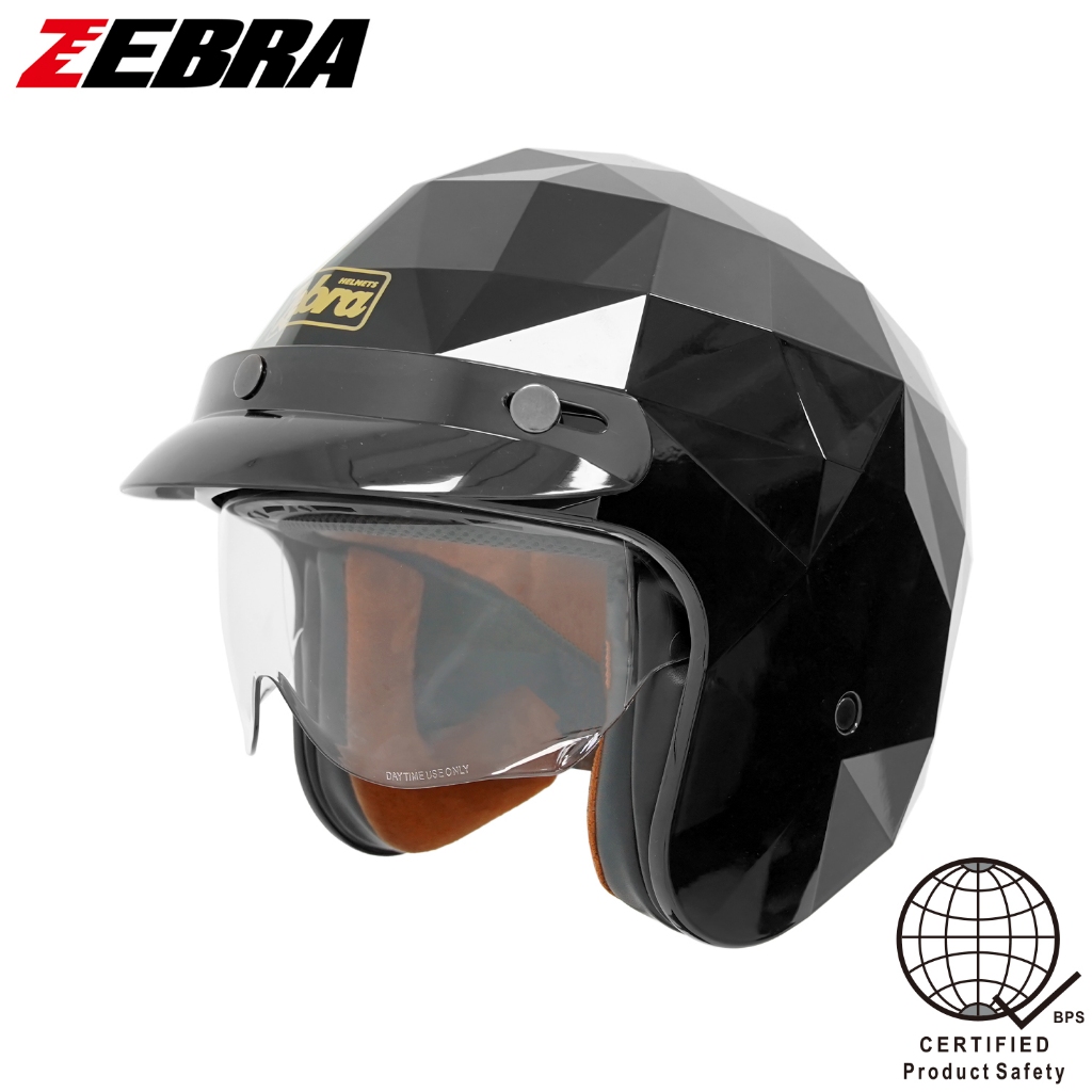 ZEBRA 715 Diamond classic helmet for motorcycle retro Half Face vintage ...