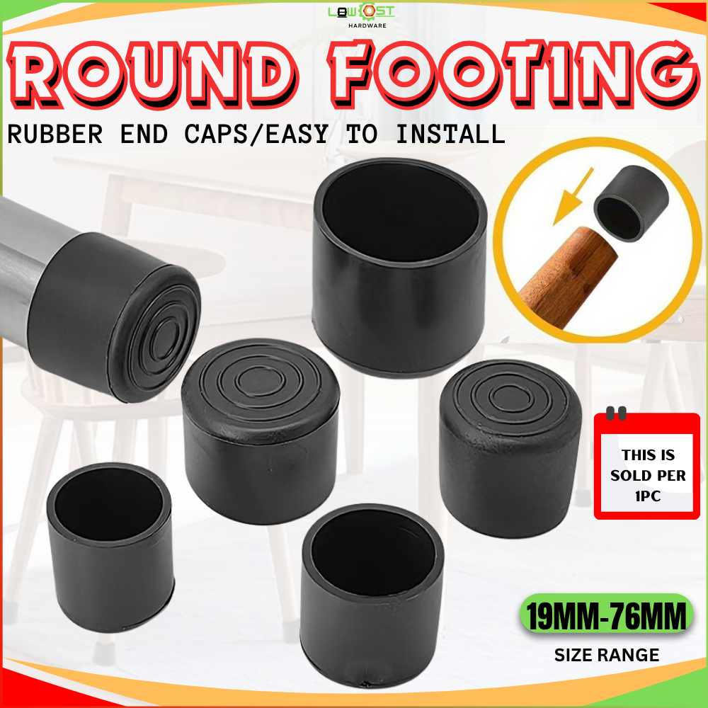Rubber Round Footings Furniture Tubular end cap Cover Table Feet ...