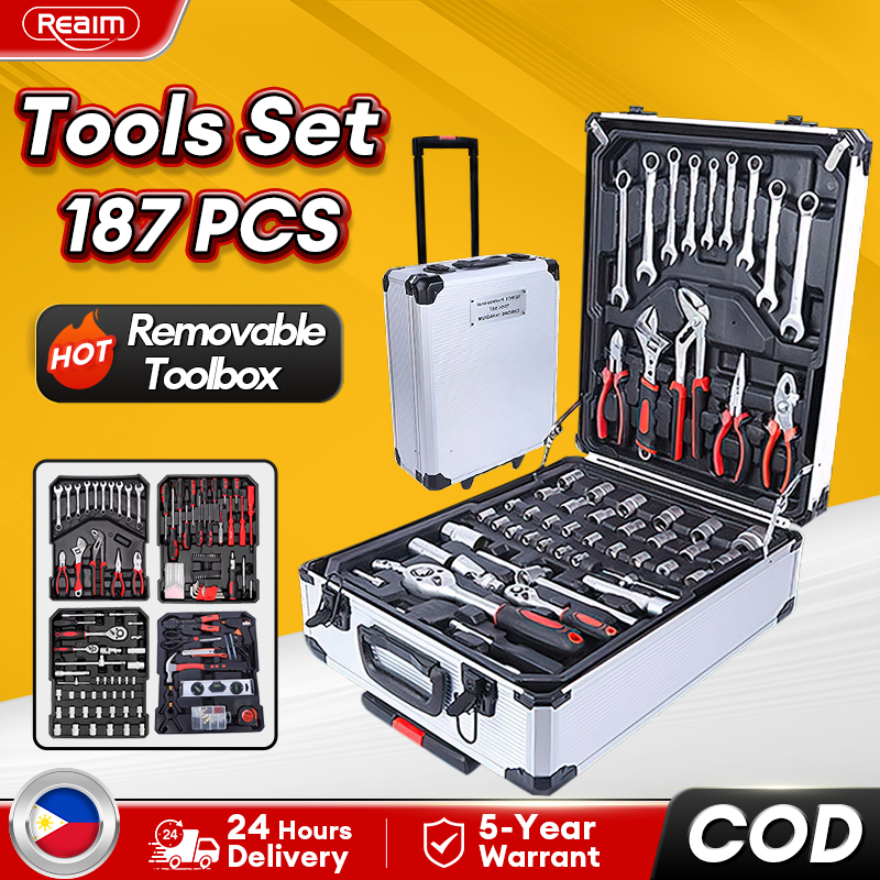REAIM 187Pcs Tools Set Heavy Duty Tools Wrench Set Tools Box Set ...