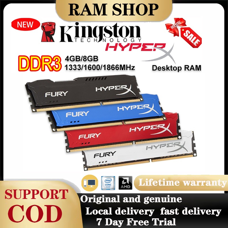 Kingston HyperX FURY DDR3 Desktop RAM 4GB 8GB RAM 1333mhz1600Mhz 1866Mhz 1.5V Game Memory for PC ...