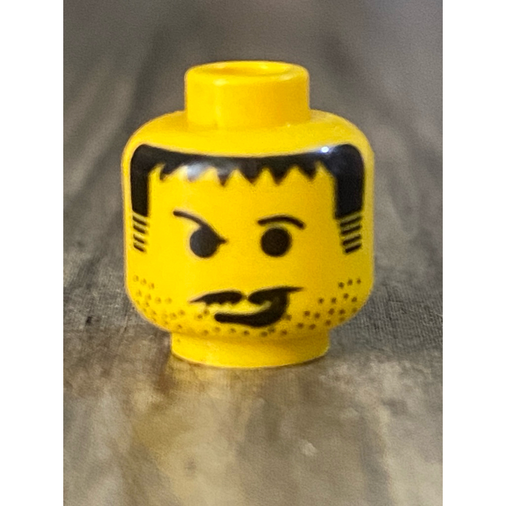 LEGO Minifigure, Head - Black Hair, Sideburns, Eyebrows, Moustache ...
