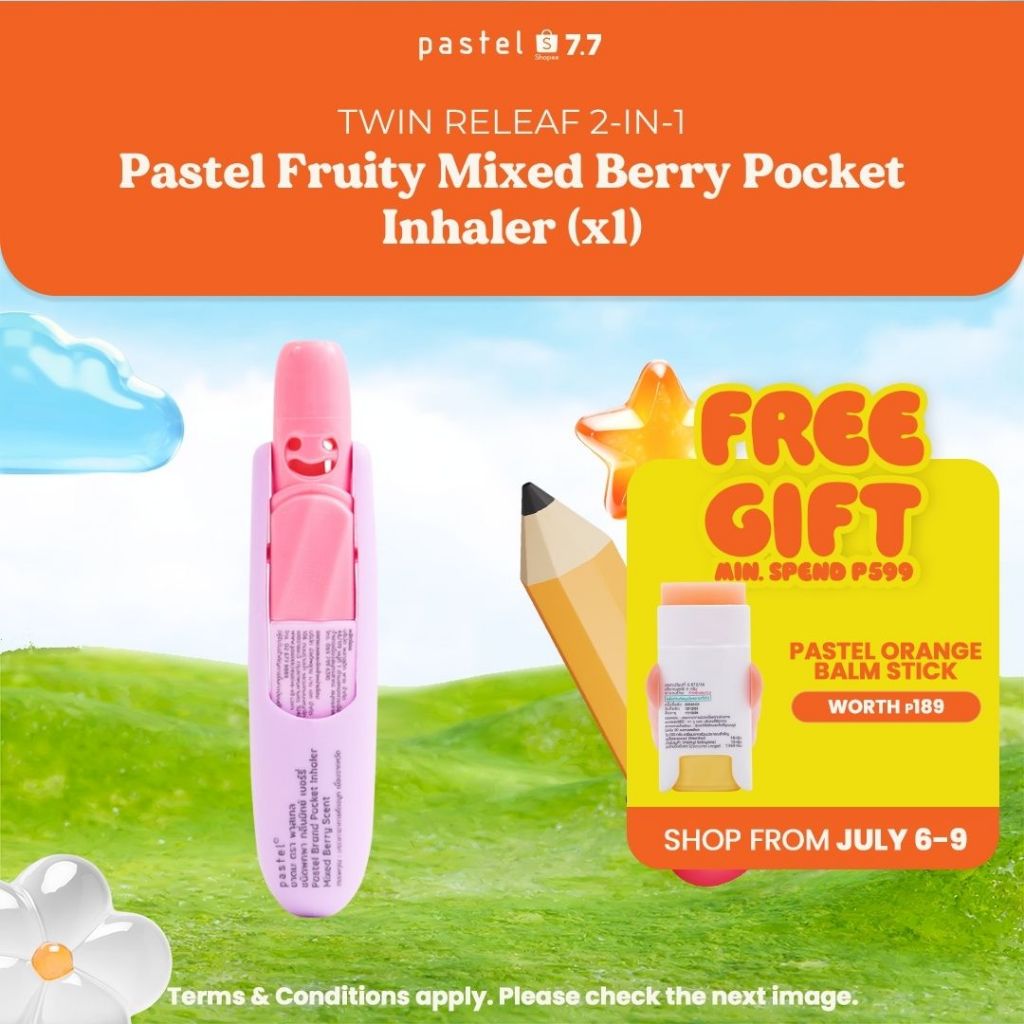 PASTEL Fruity Mixed Berry Scent Pocket Inhaler (1.5ml) [Menthol ...