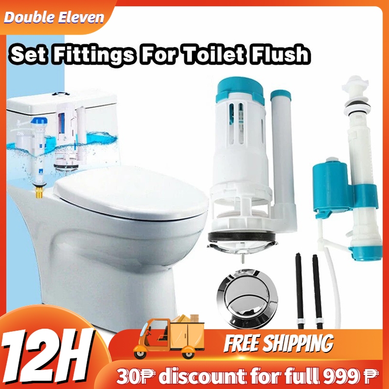 Toilet Flush Set Fittings Dual Button Flush Valve Toilet Inlet Valve ...