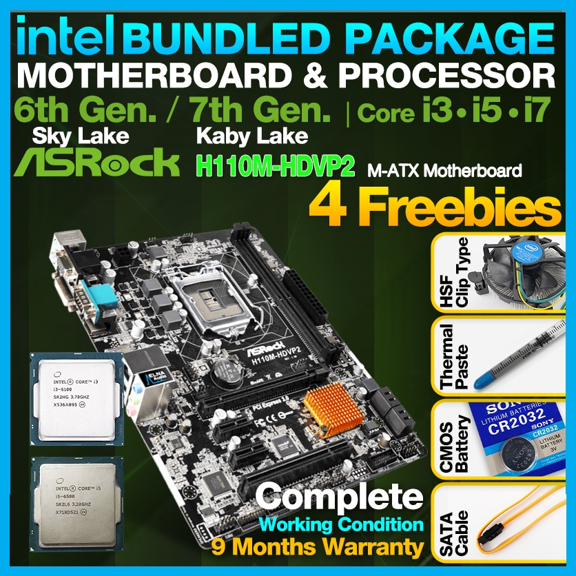 6th Gen. Intel Processor & Motherboard Bundle Package with 4 Free Gifts | Shopee Philippines