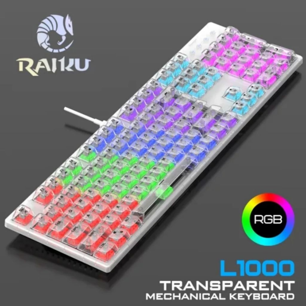 Raiku L1000 RGB Wired Transparent Mechanical Keyboard | Shopee Philippines