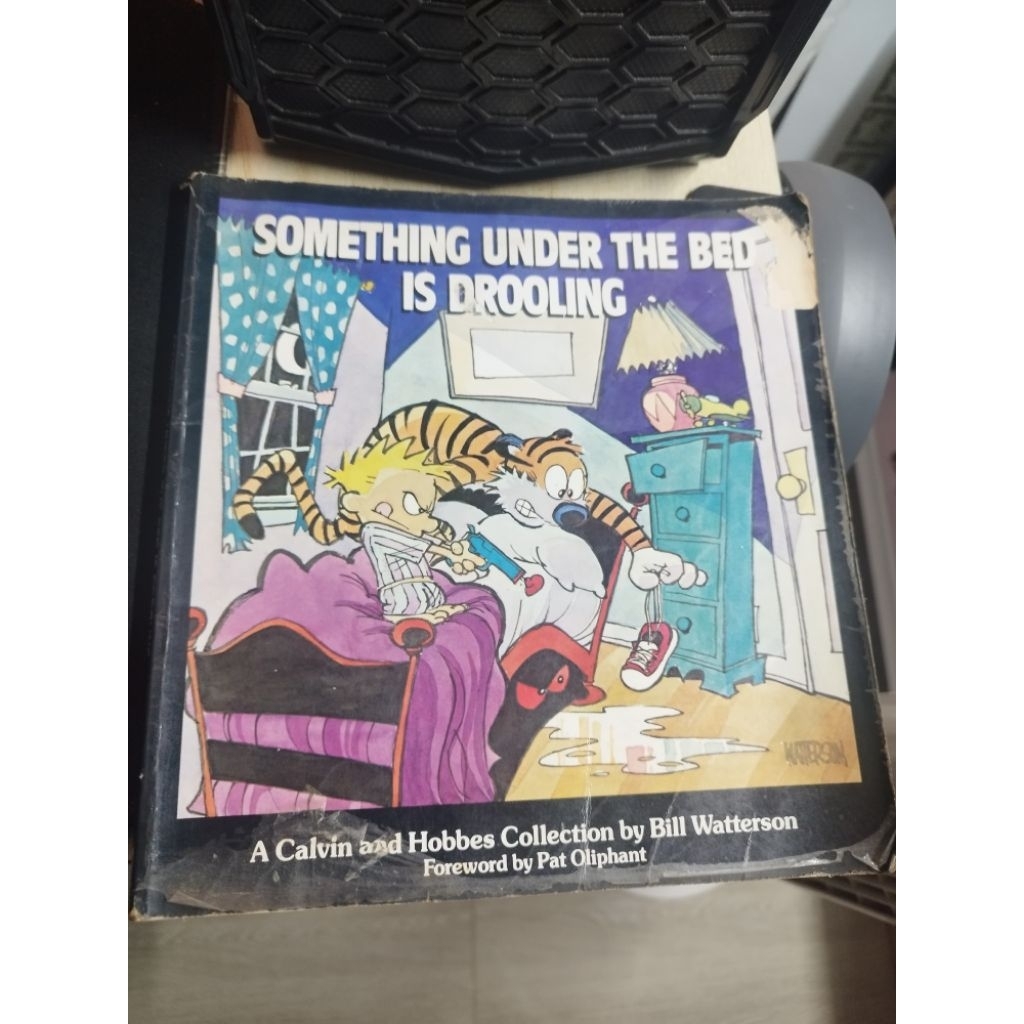 CALVIN AND HOBBES COLLECTION BY BILL WATERSON USED WITH STAINS ON THE ...