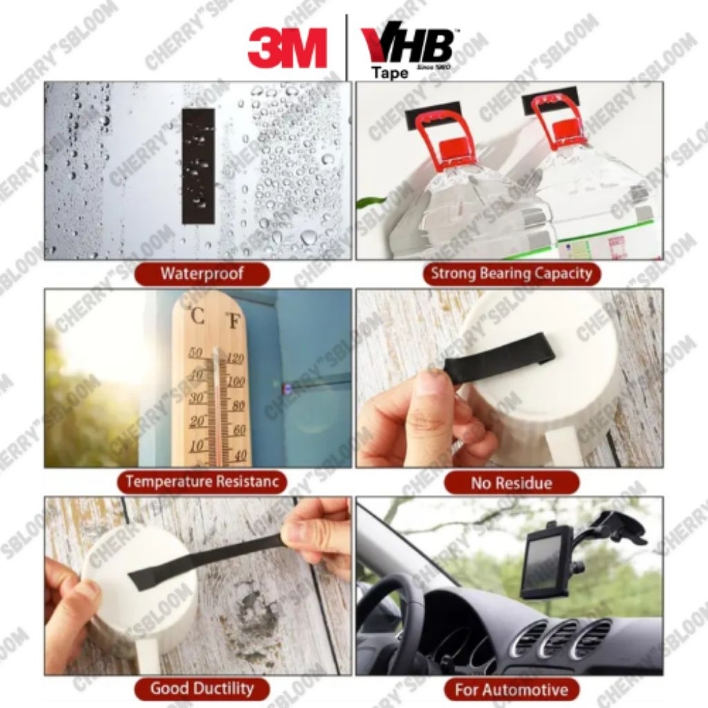 3M Super Strong VHB Double Sided Adhesive Tape Original Foam Waterproof Heavy Duty RainVisor ...