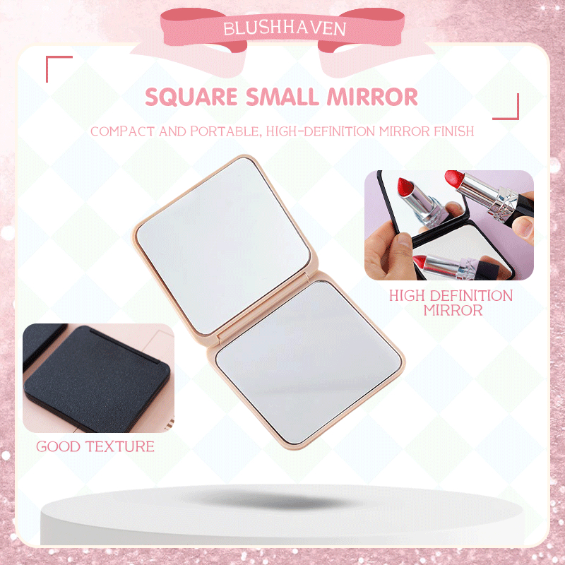 Pocket Compact Mirrors Folding Double-Sided Portable Travel Size Makeup ...