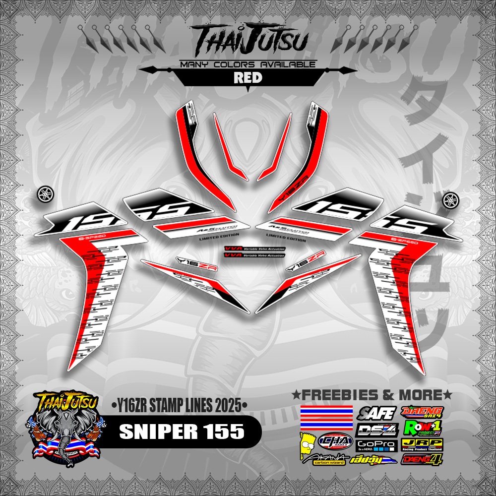 SNIPER 155 STICKER DECALS ( Y16ZR STAMP LINES 2025 )【ThaijutsuStickers ...