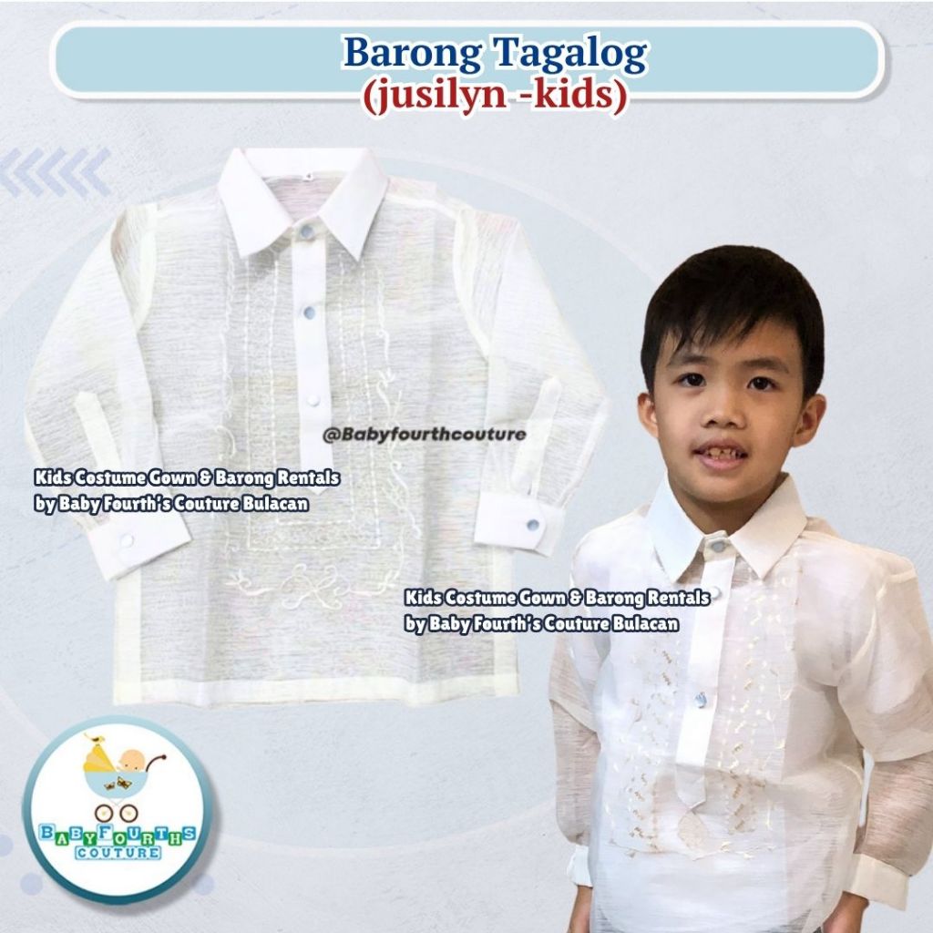 BFCM Buwan ng Wika traditional Filipiniana Jusi Barong Tagalog for Kids ...