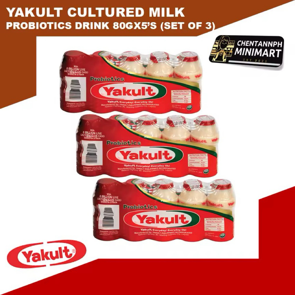(3 Packs) Yakult Cultured Milk Probiotics Drink Original 80mL x 15 pieces( 3 packs x 5's ...
