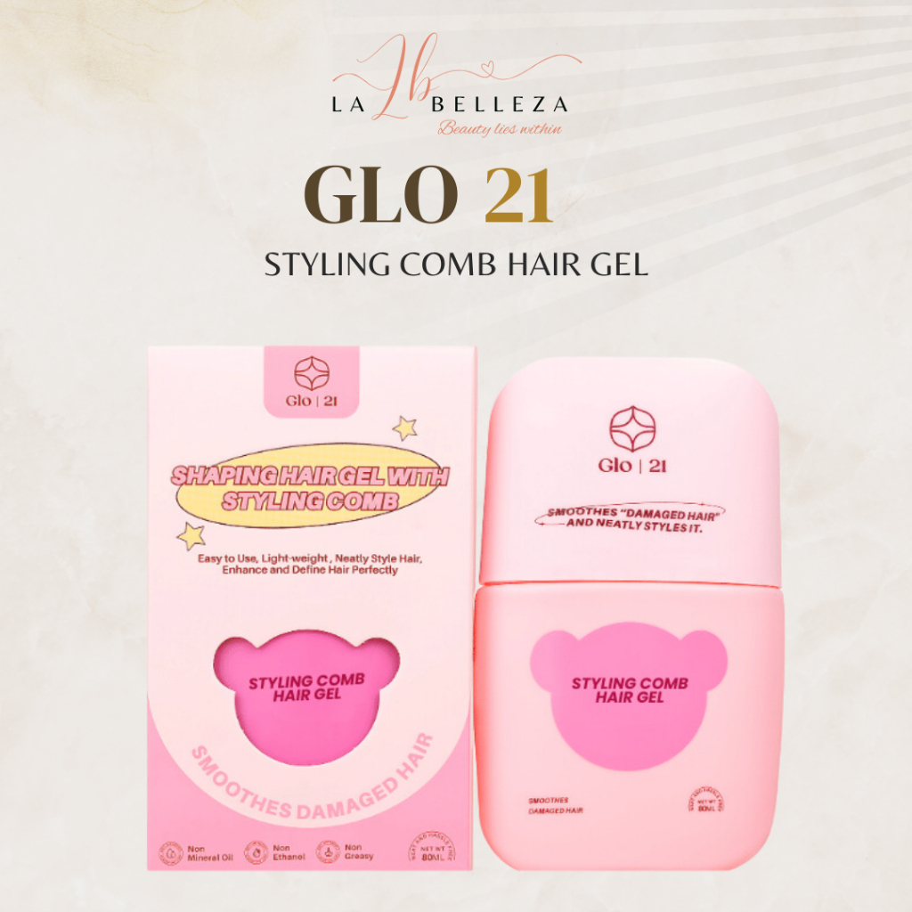 GLO 21 Styling Comb Hair Gel 80ml – Smoothes Damaged Hair, Lightweight ...
