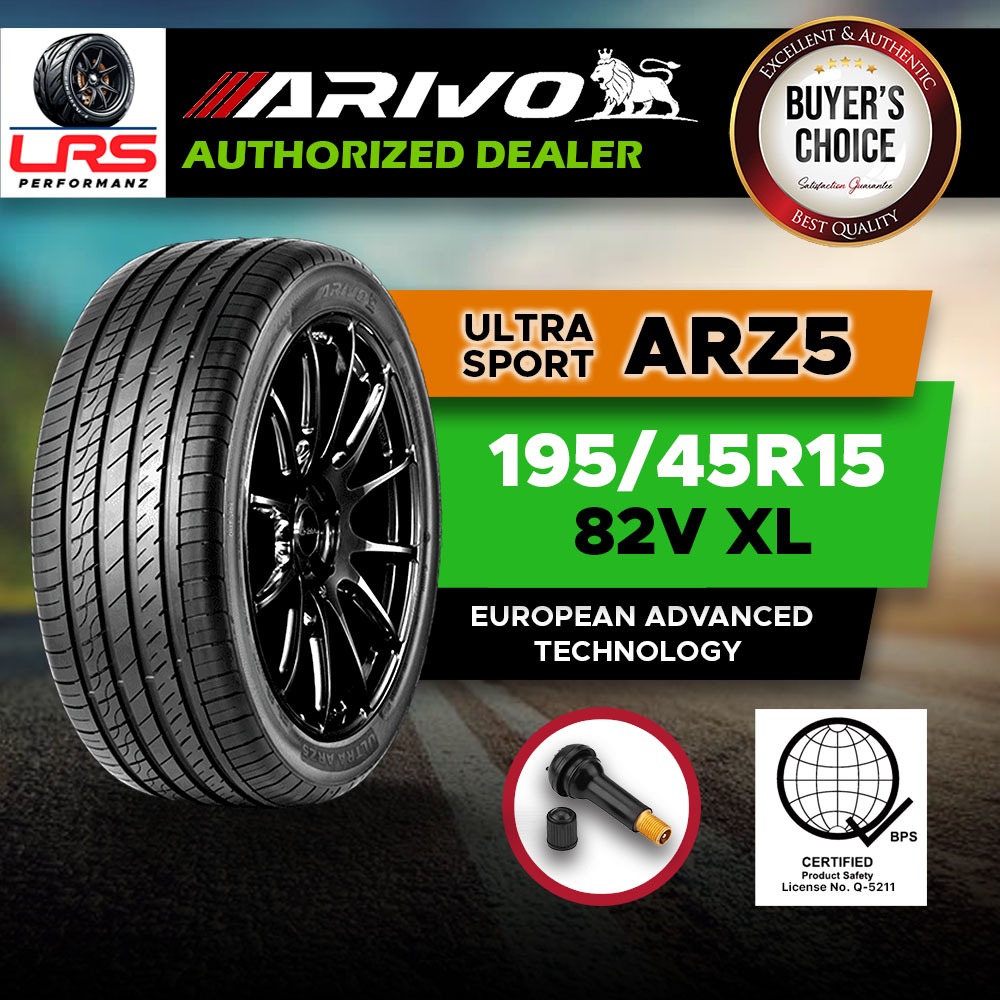 ARIVO 195/45 R15 ULTRA SPORT ARZ5 (China made, with free tire valve) | Shopee Philippines