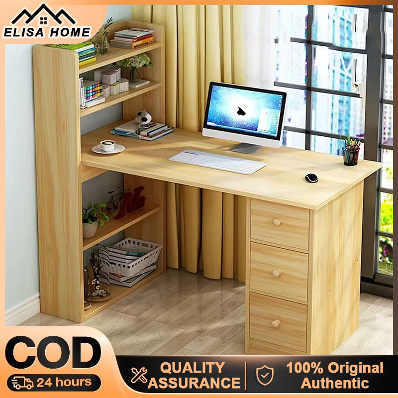 (COD) Desk Bookcase Integrated Desk Computer Office Desk Student ...