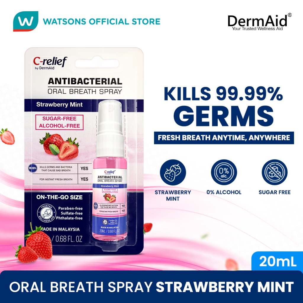 DERMAID Antibacterial Oral Breath Spray Strawberry Mint 20ml | Shopee ...