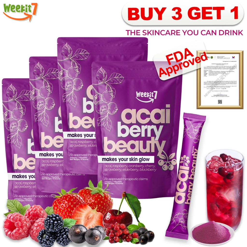 【FDA Approved】Weekit7 Buy 3 Get 1 Organic Mixed Acai Berry Powder ...