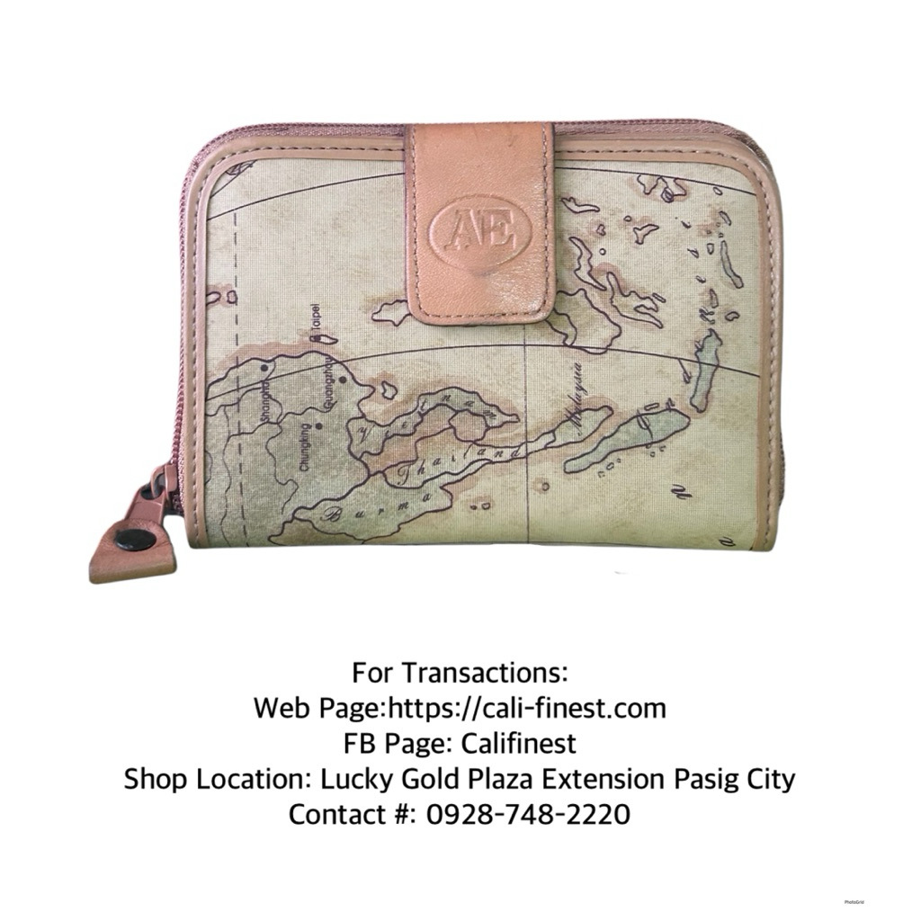 Allan Edward Map Leather Trim Wallet | Shopee Philippines