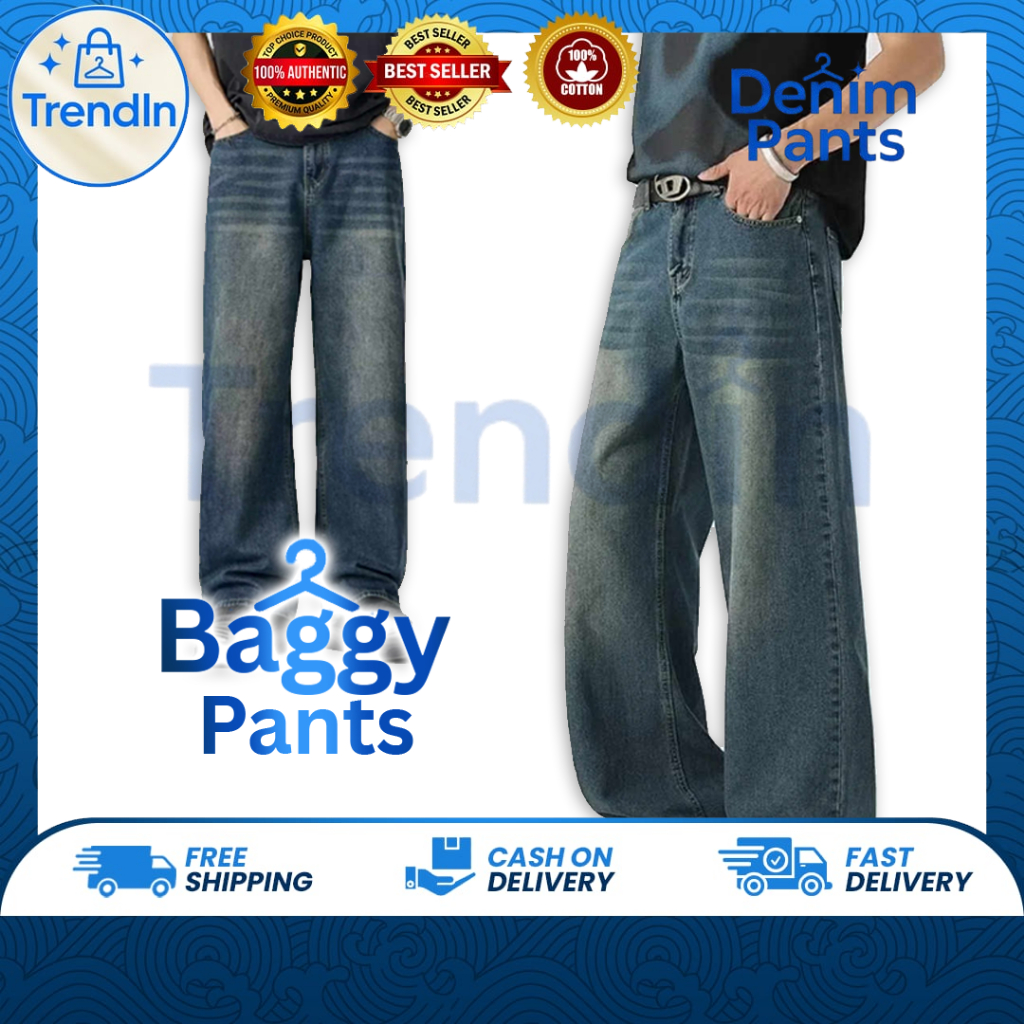 TRENDIN,BAGGY PANTS FOR MEN, WIDE PANTS,JEANS, MAONG, PANTALON,STRAIGHT ...