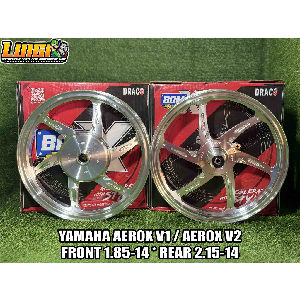 BOM RANGSIT CNC MAGS DRACO 14s 6 SPOKES YAMAHA AEROX V1 / AEROX V2 (100 ...