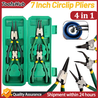 4PCS 7 Inch Circlip Pliers Set Inside Outside Snap Ring Retainer Pliers ...