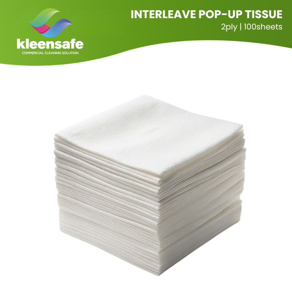 Kleensafe 2ply 100 Sheets Virgin Pulp Interleave Pop Up Tissue Facial ...