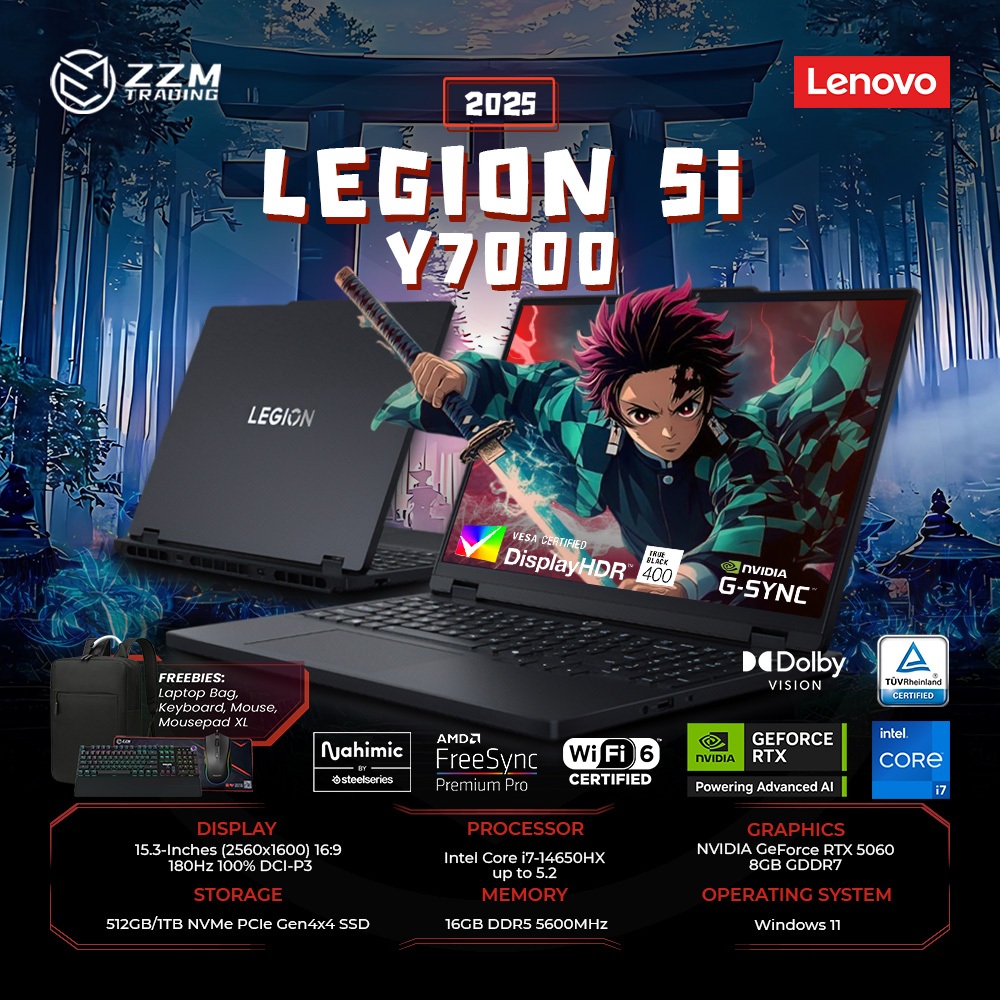 Lenovo Legion 5i Y7000 2025 i7-14650HX RTX 5060 15.3" 2560x1600 180Hz 16GB/512GB ZZM Trading ...