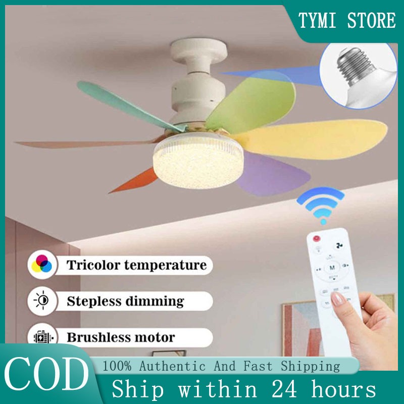LED Color Ceiling Fan E27 Socket Fan 6 Blade Ceiling Fan Color Ceiling ...