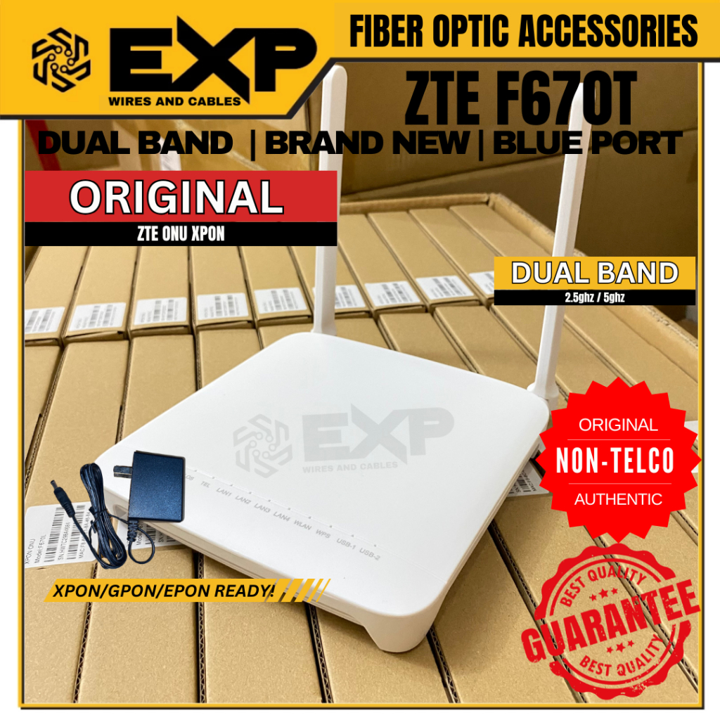 ZTE ONU ROUTER | F670L | DUAL BAND | BLUE PORT | XPON | NEW MODEL ...