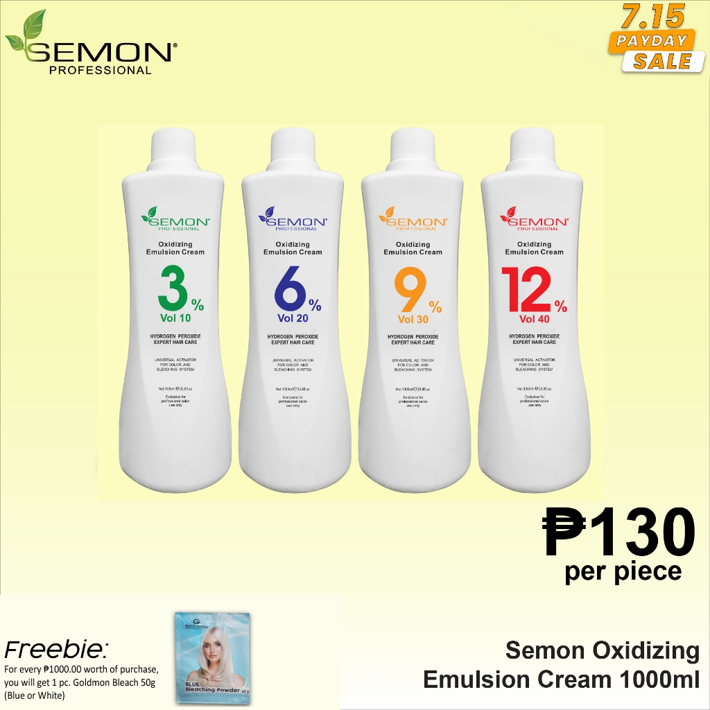 Mondes Semon Oxidizing Emulsion Cream 3% 1000Ml, 10 Volume, Developer ...