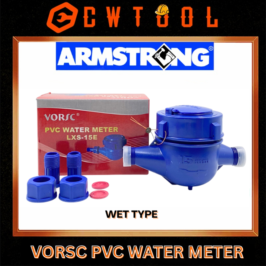 VORSC Heavy Duty Water Meter PVC Anti Magnetic 1/2 Household Water ...