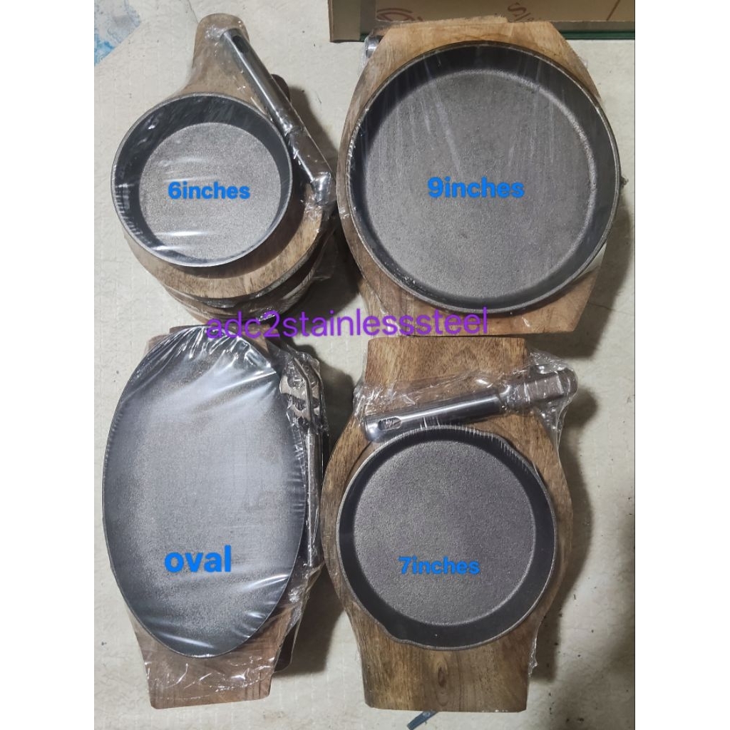 Sizzling Plate 1 set (wood, plate, with handle) | Shopee Philippines