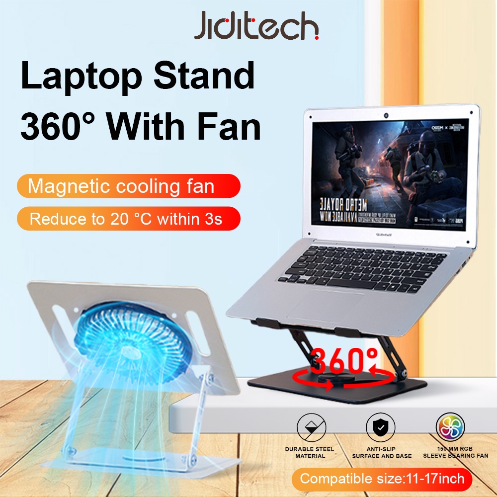 Jiditech Tablet Stand 360°Rotating Adjustable Metal Holder Stable ...