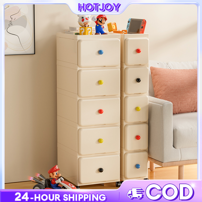 HOTJOY Gap Storage Cabinet 15-25cm Narrow Plastic Drawer Cosmetic ...