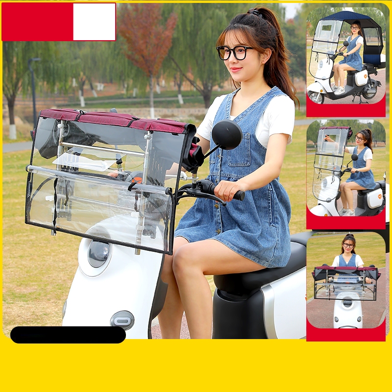 Foldable Motorcycle Canopy Roof Sunshade Umbrella Waterproof Windproof ...