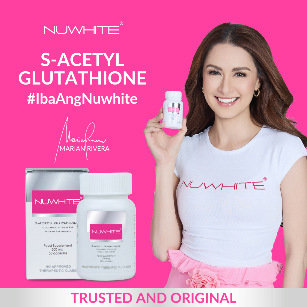 NUWHITE S-Acetyl Glutathione + Collagen + Sodium Ascorbate + Vitamin E Whitening Supplement ...