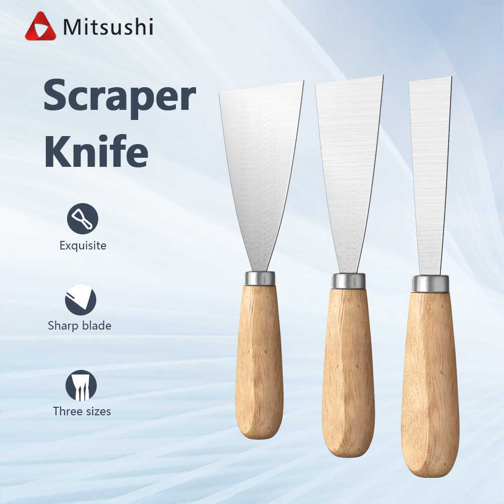 Mitsushi Steel Paint Scraper Putty Spatula with Wooden Handle for Wall ...