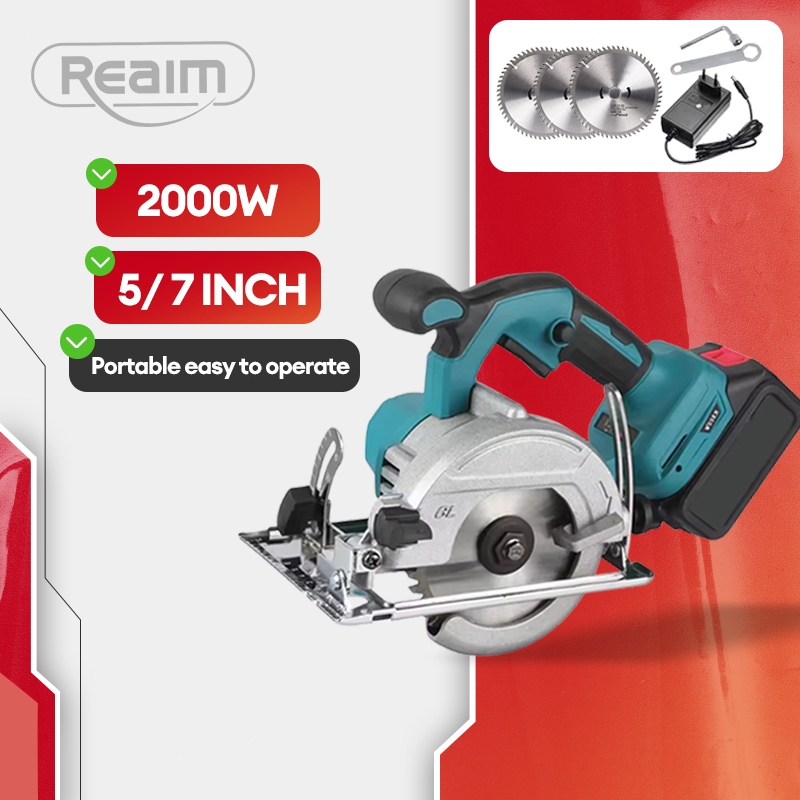 REAIM Cordless Circular Saw Power Tool Wood Cutter Machine 5/7 Inches ...